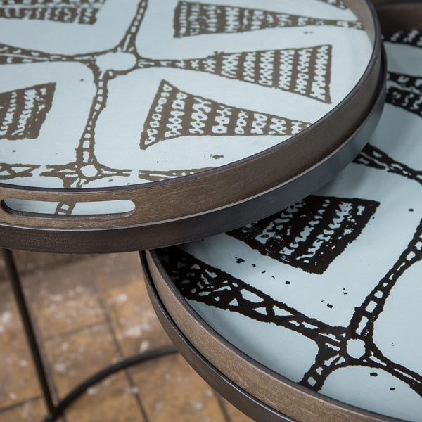 Ethnicraft Round Tray Side Table Set by Dawn Sweitzer | Design Public